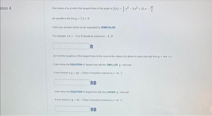 Solved Find values of x at which the tanipent fines to the | Chegg.com