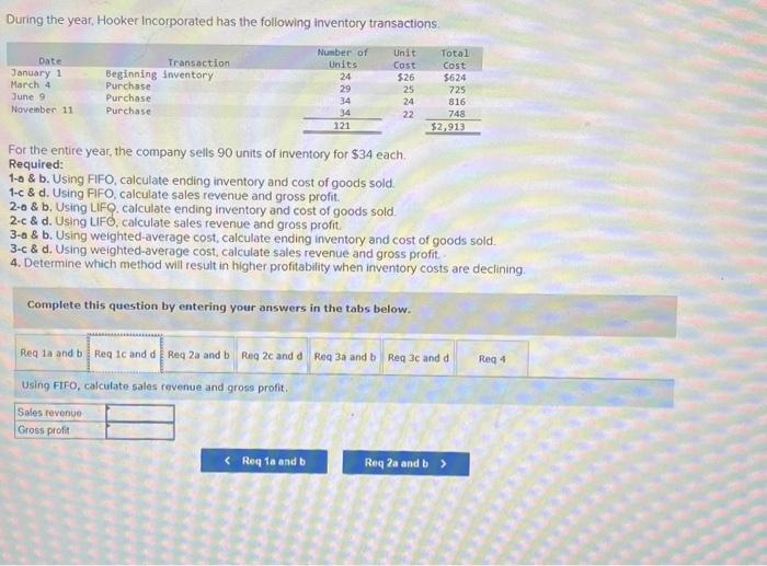 Solved Required: 1-a \& b. Using FIFO, calculate ending | Chegg.com