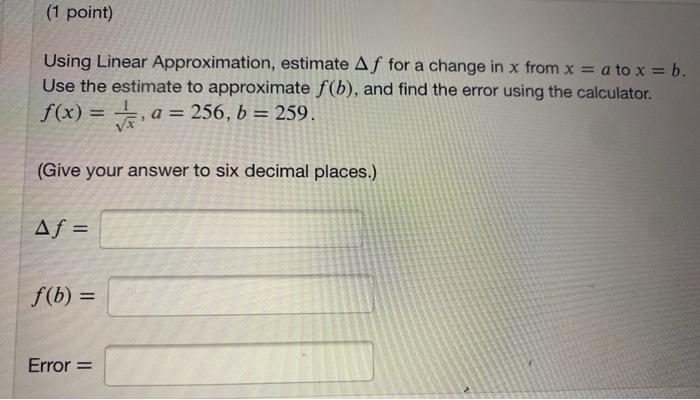 Solved Lesson26 4.1 Linear approximation: Problem 2 Previous | Chegg.com