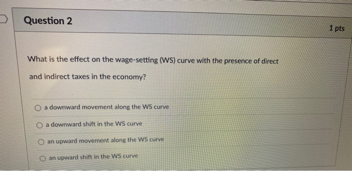 Solved Question 2 1 pts What is the effect on the | Chegg.com