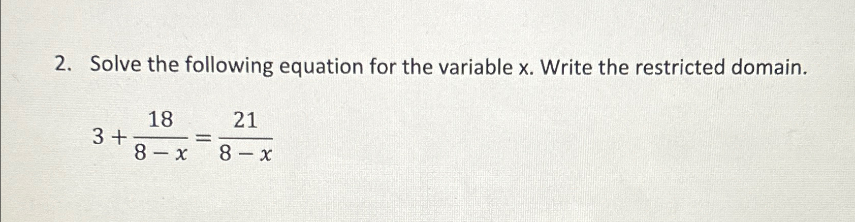 Solved Solve the following equation for the variable x. | Chegg.com