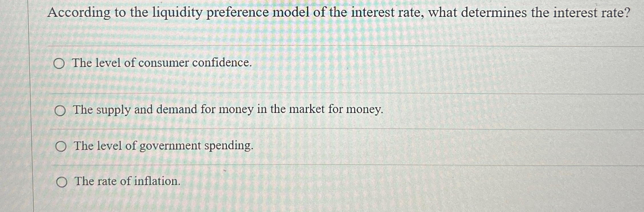 Solved According to the liquidity preference model of the | Chegg.com