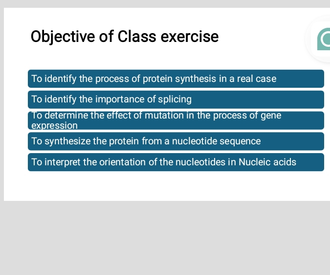Solved Objective of Class exerciseTo identify the process of | Chegg.com