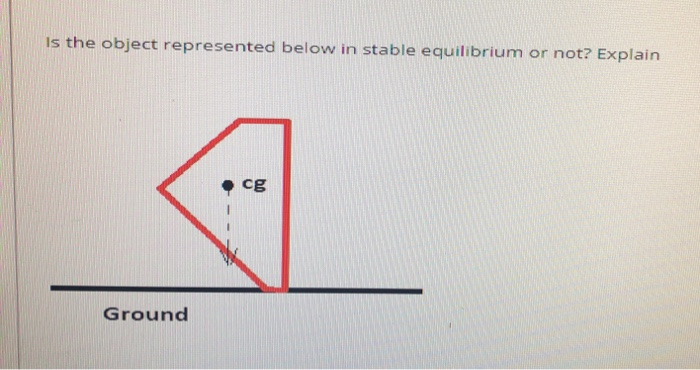 Solved Is the object represented below in stable equilibrium | Chegg.com