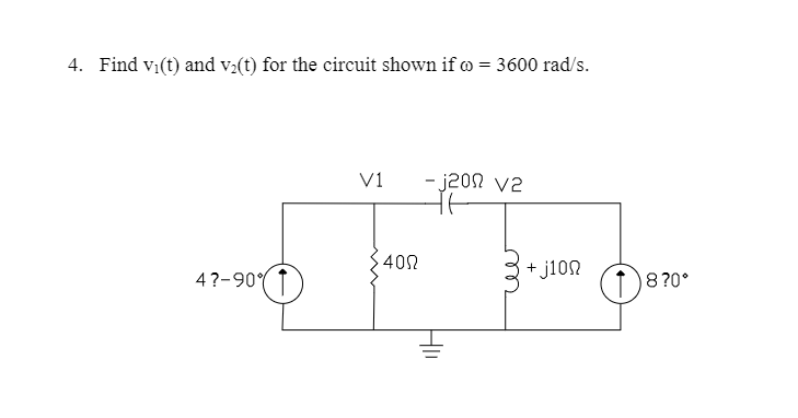 Solved Find v1(t) ﻿and v2(t) ﻿for the circuit shown if | Chegg.com