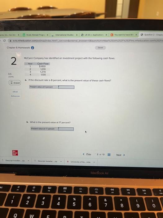 Solved McCann Compony has identified an investment project | Chegg.com