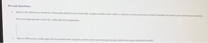 Solved Pre-Lab Questions 1. What is the difference between | Chegg.com
