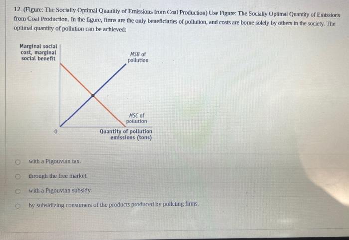 Solved 12. (Figure: The Socially Optimal Quantity of | Chegg.com