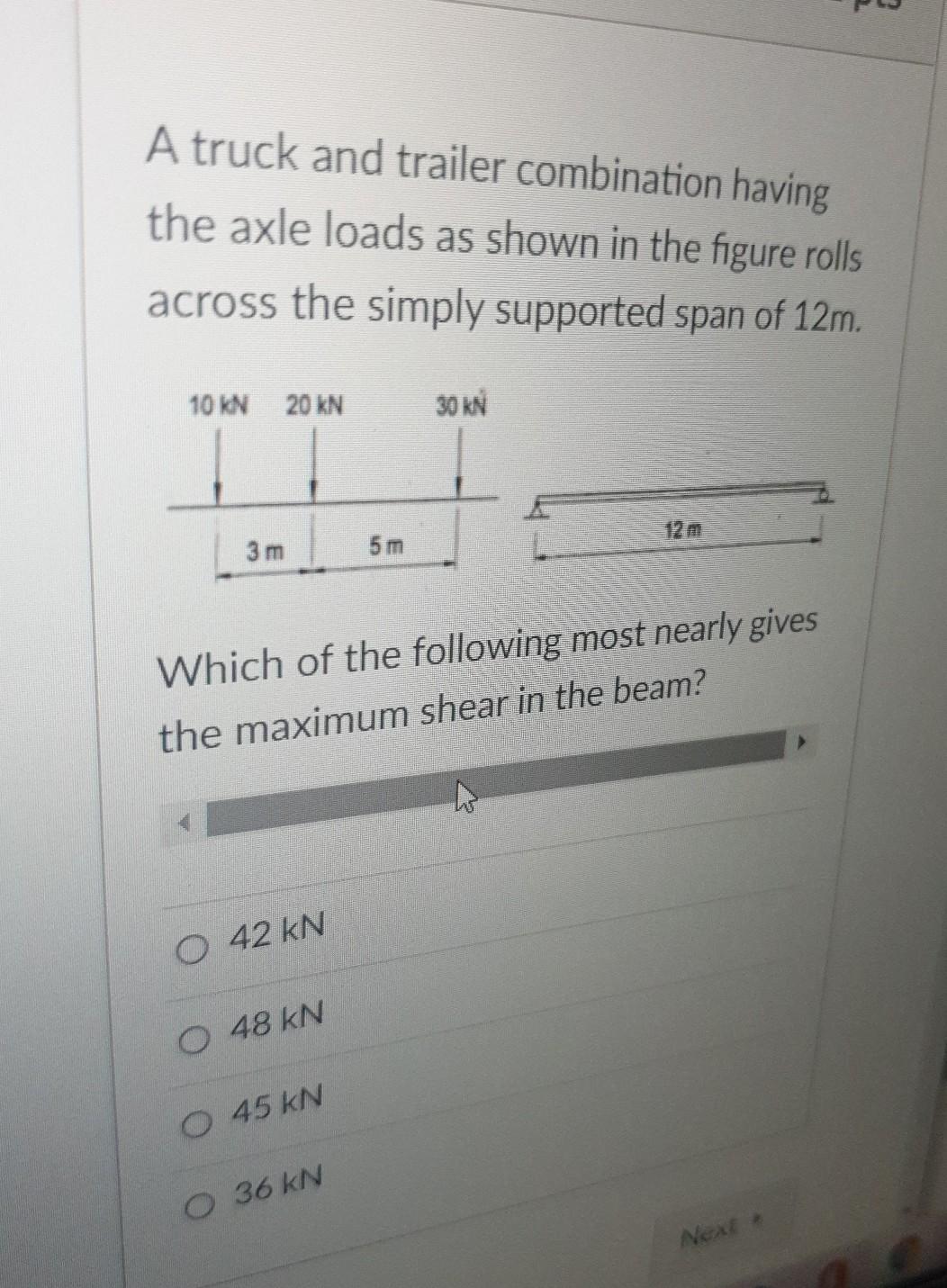 Solved PLO A truck and trailer combination having the axle | Chegg.com