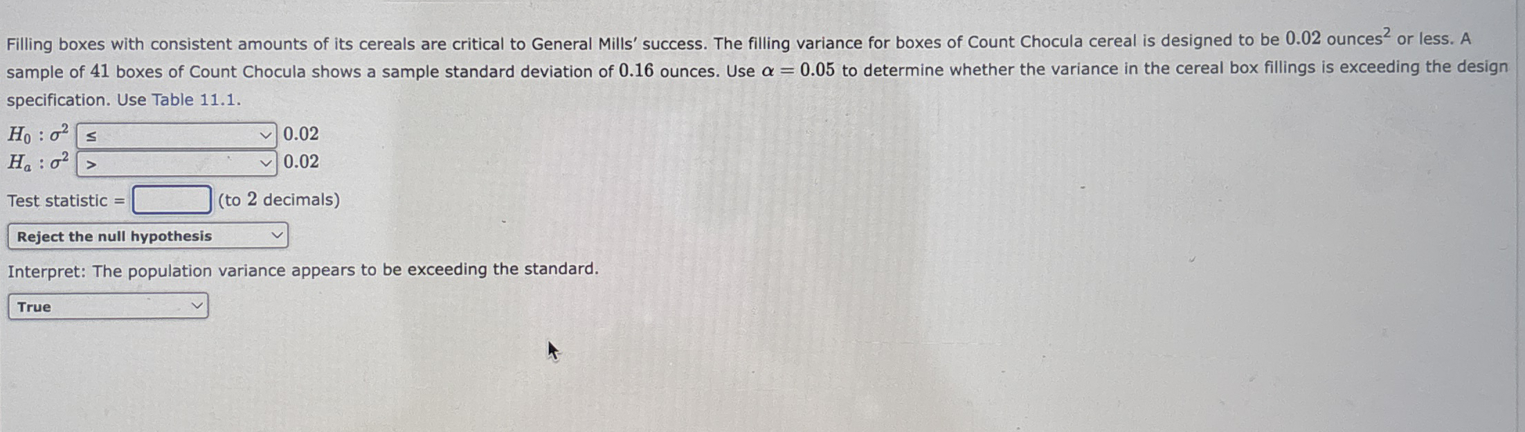 Solved Filling boxes with consistent amounts of its cereals | Chegg.com