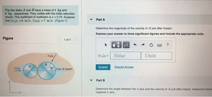 Solved The two disks A and B have a mass of 4 kg and 6 kg. | Chegg.com