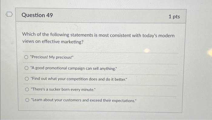 Solved Which of the following statements is most consistent | Chegg.com