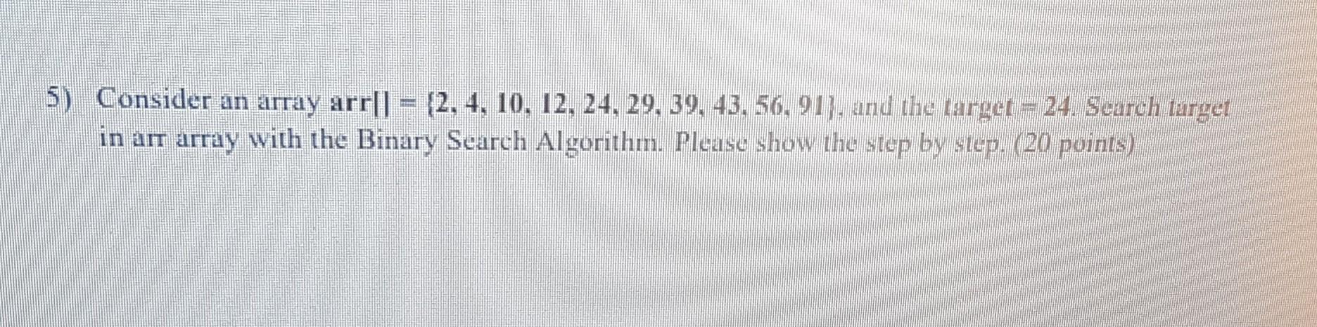 Solved Consider an array | Chegg.com