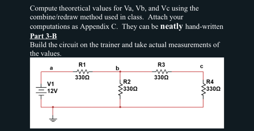 Solved Compute theoretical values for Va,Vb, ﻿and Vc using | Chegg.com