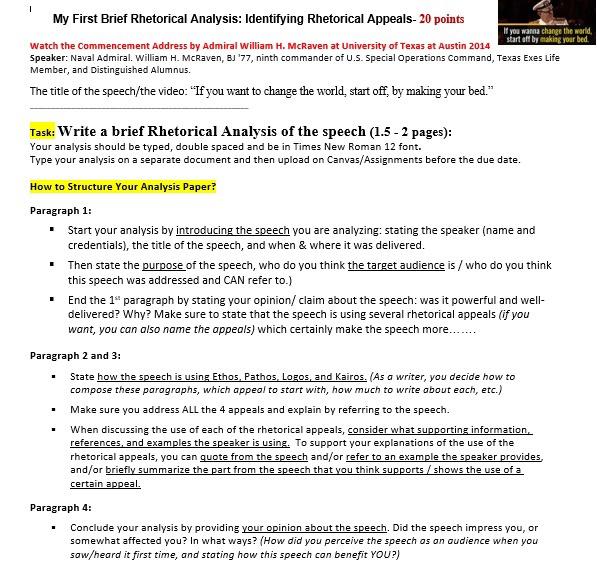 Solved Asg. 1B_Brief Rhetorical Analysis Paper on "Change | Chegg.com