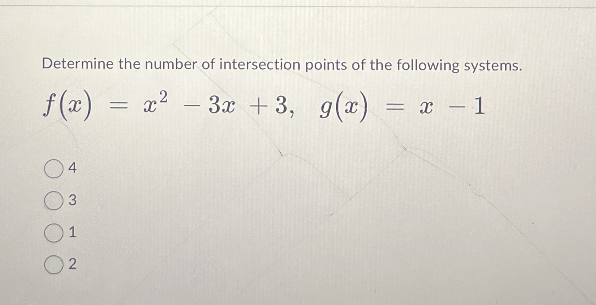 Solved Determine the number of intersection points of the | Chegg.com