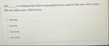 Solved URIq, ﻿is a tochnique that relies on typographical | Chegg.com