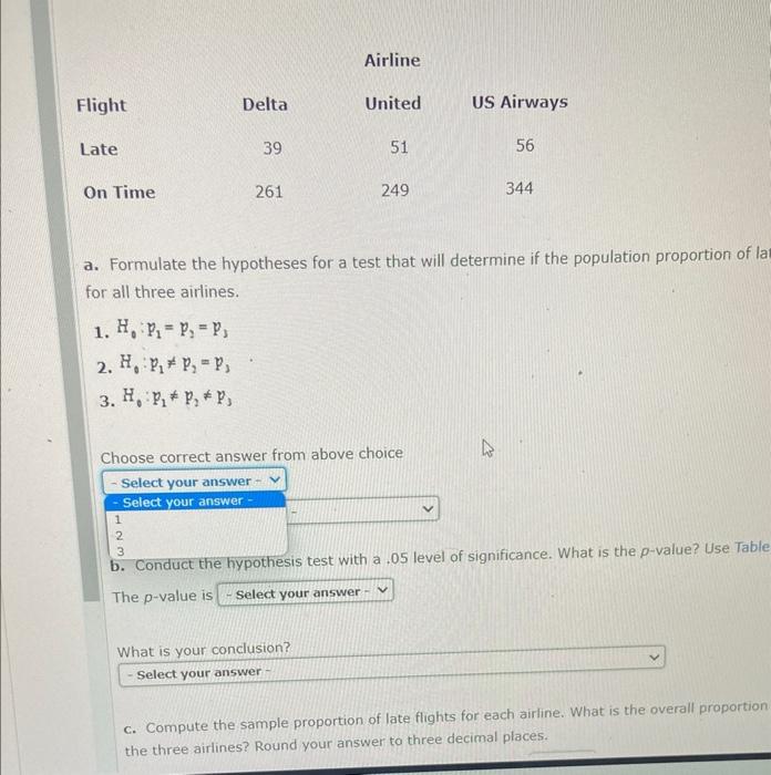 Solved The sample data below represent the number of late | Chegg.com