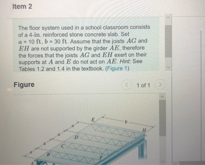 Solved Item 2 The floor system used in a school classroom | Chegg.com