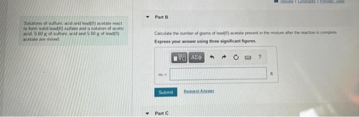 Solved Solutiar of tulfuric acid and londili acerate react | Chegg.com