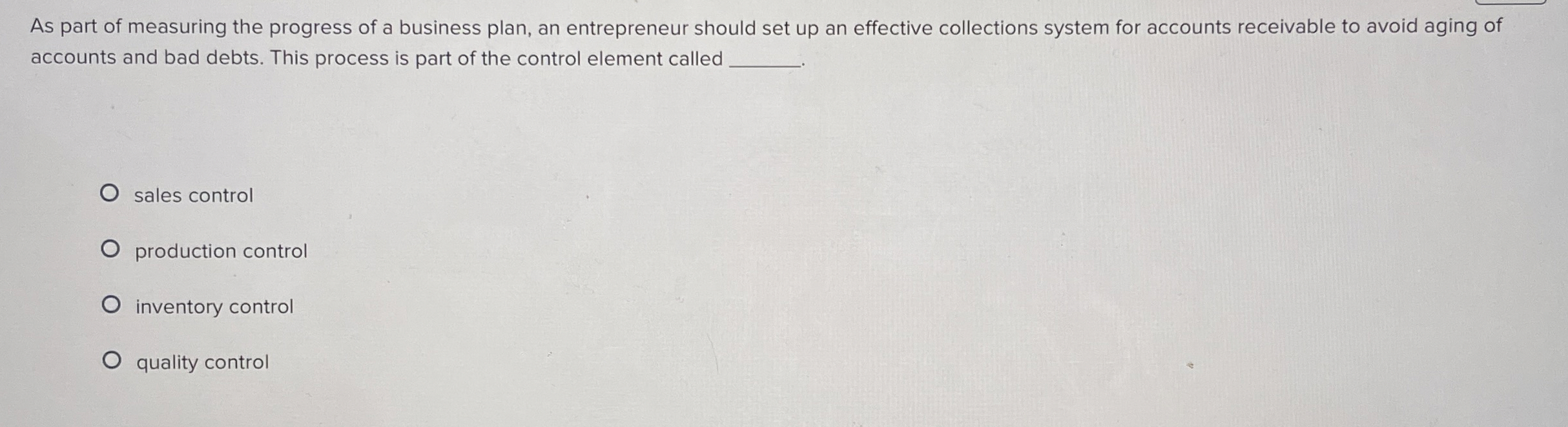 Solved As part of measuring the progress of a business plan, | Chegg.com