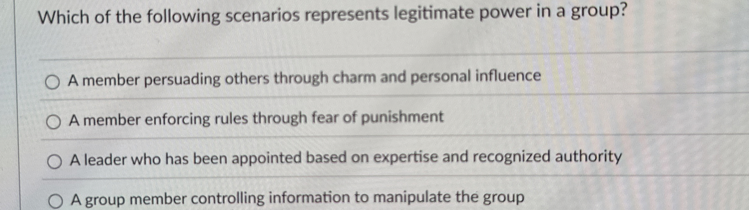 Solved Which of the following scenarios represents | Chegg.com