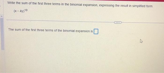 Solved Write the sum of the first three terms in the | Chegg.com