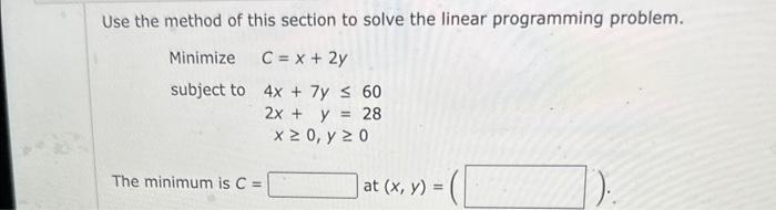 Solved Use the method of this section to solve the linear | Chegg.com