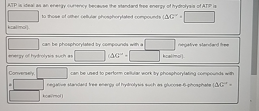 Solved ATP is ideal as an energy currency because the | Chegg.com