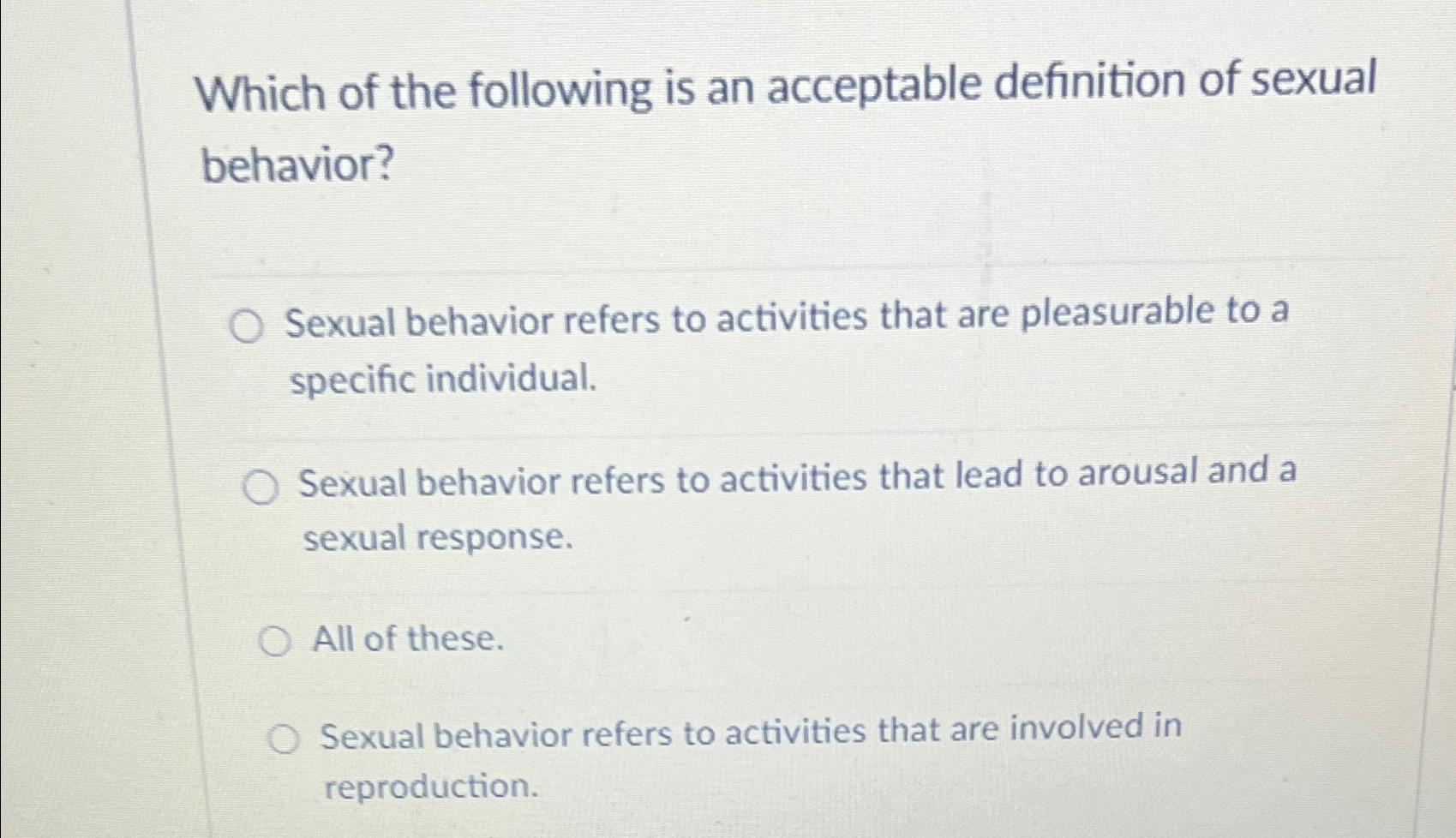 Solved Which of the following is an acceptable definition of | Chegg.com