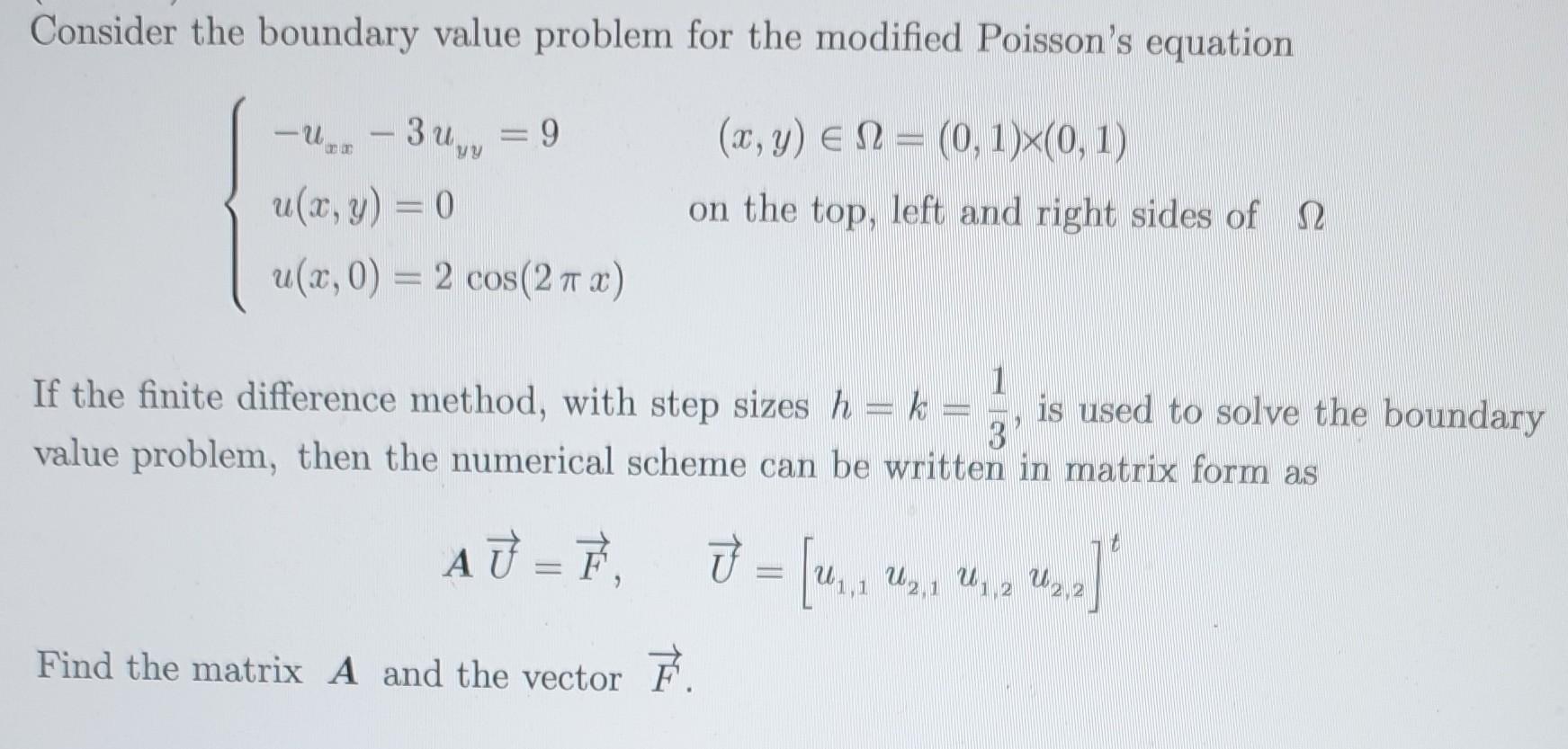 Solved Consider the boundary value problem for the modified | Chegg.com