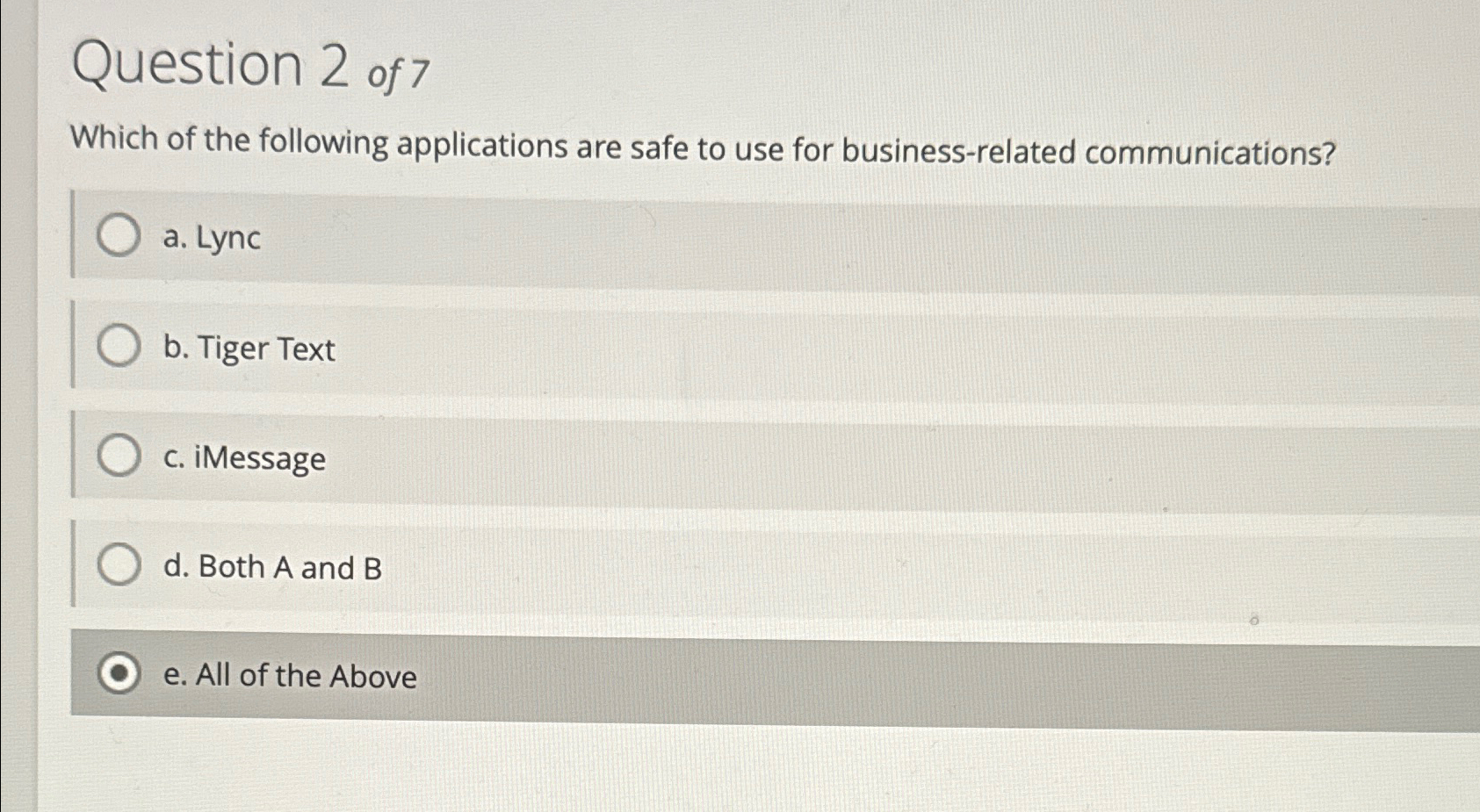 Solved Question 2 ﻿of 7Which of the following applications | Chegg.com