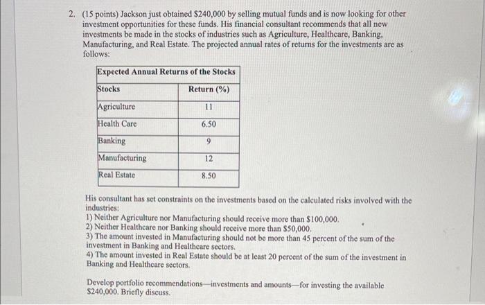 Solved Formulate and solve the following LPs in Excel. Use a | Chegg.com