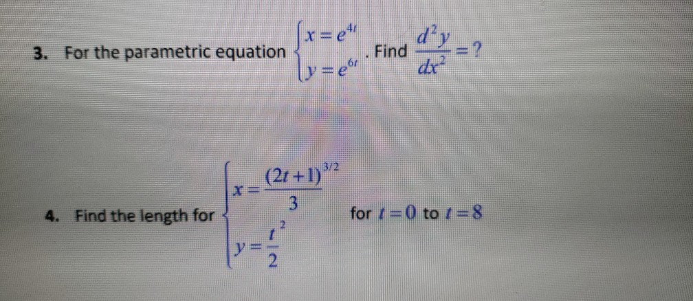 Solved hetric equation *=e*, . Find X = e 3. For the | Chegg.com