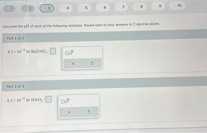 Solved Calculate the pH of each of the following solutions. | Chegg.com