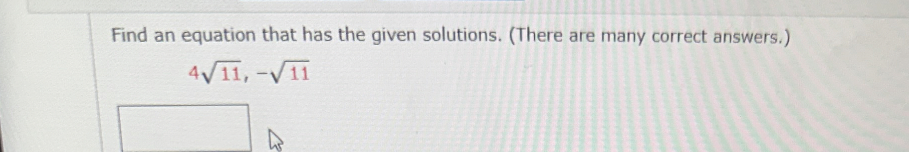 Solved Find an equation that has the given solutions. (There | Chegg.com