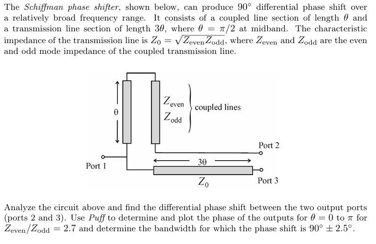 The Schiffman phase shifter, shown below, can produce | Chegg.com