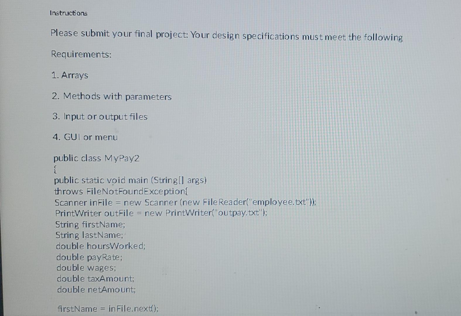 Solved Instructions Please submit your final project: Your | Chegg.com