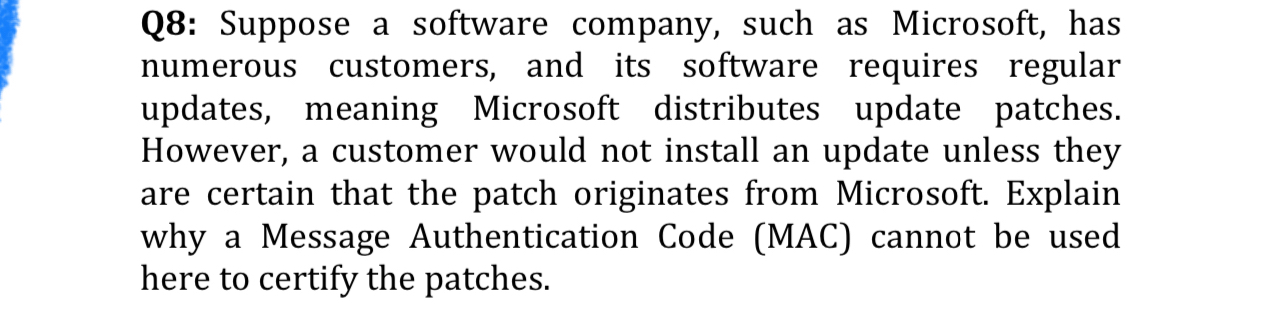 Solved Q8: Suppose a software company, such as Microsoft, | Chegg.com