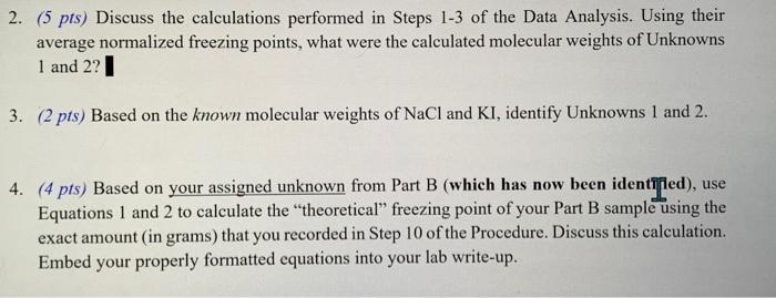 Solved Average Normalized Freezing Points2. (5 pts) Discuss | Chegg.com