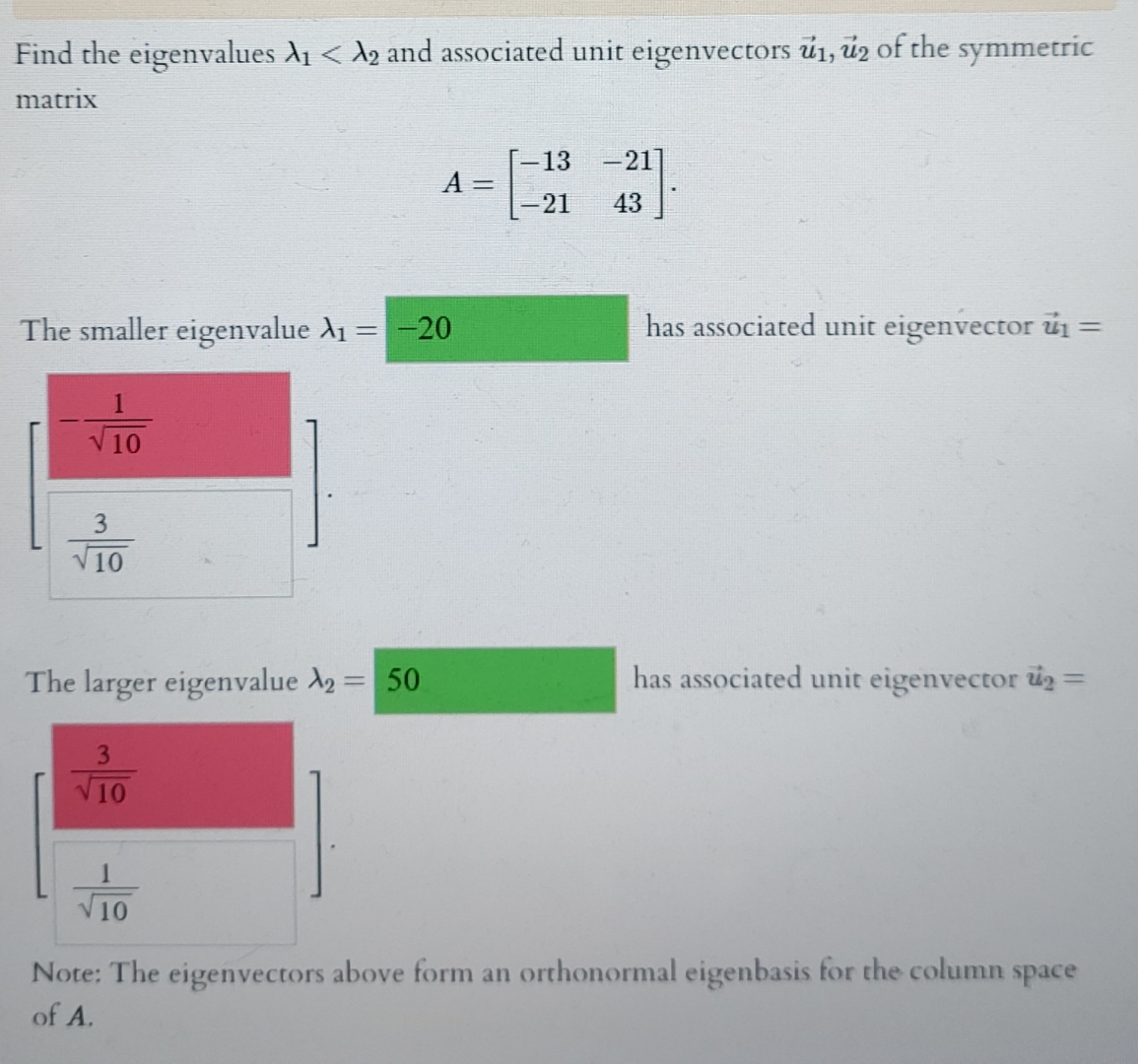 Solved Find the eigenvalues λ1