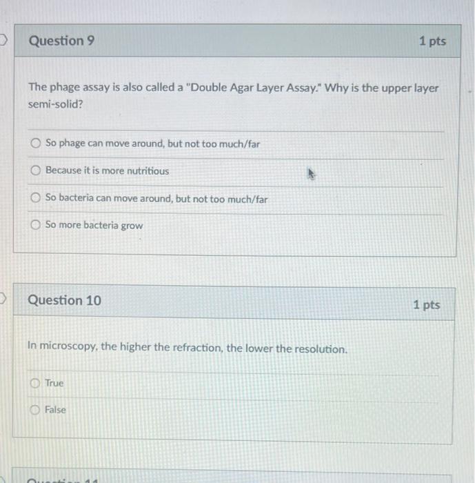 Solved The phage assay is also called a "Double Agar Layer | Chegg.com