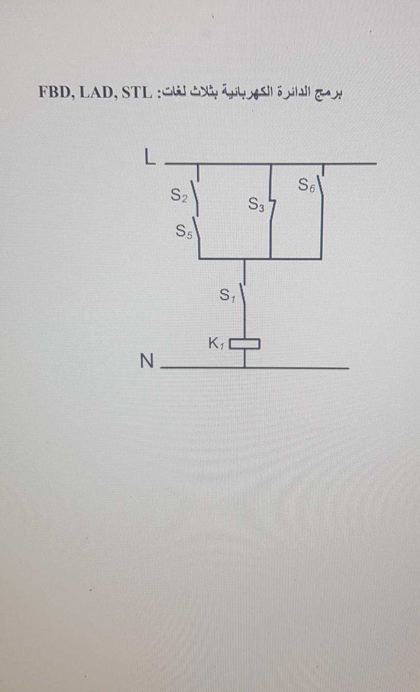 برمج الدائرة الكهربائية بثلاث لغات: FBD , LAD , STL L | Chegg.com