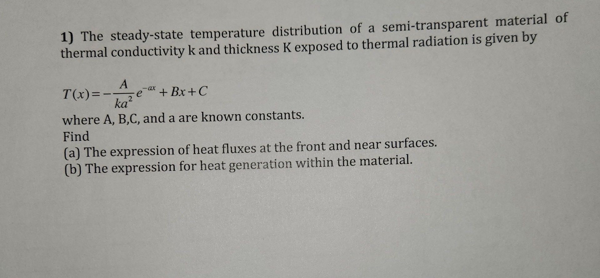 Solved The steady-state temperature distribution of a | Chegg.com