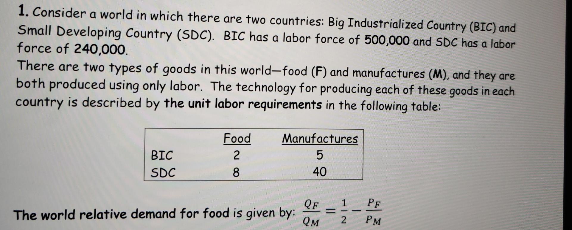 Solved What will the pattern of specialization be? BIC | Chegg.com