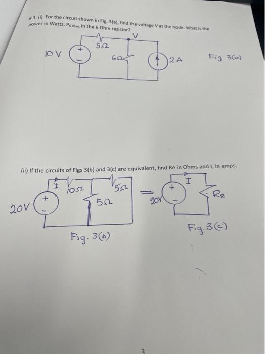 Solved 73. (i) For the circuit shown in Fig. 3(a), find the | Chegg.com