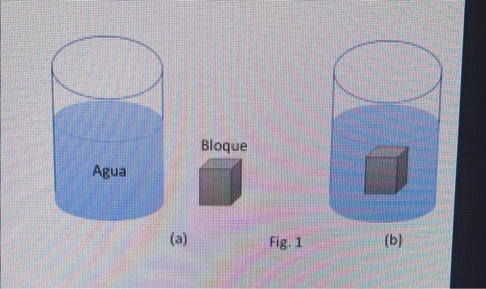 Solved 1. Initially the container with water and a cubic | Chegg.com