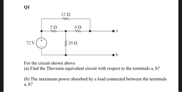 Solved For the circuit shown above (a) Find the Thevenin | Chegg.com