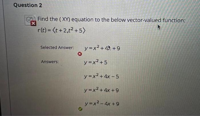 Solved Find the (XY) equation to the below vector-valued | Chegg.com
