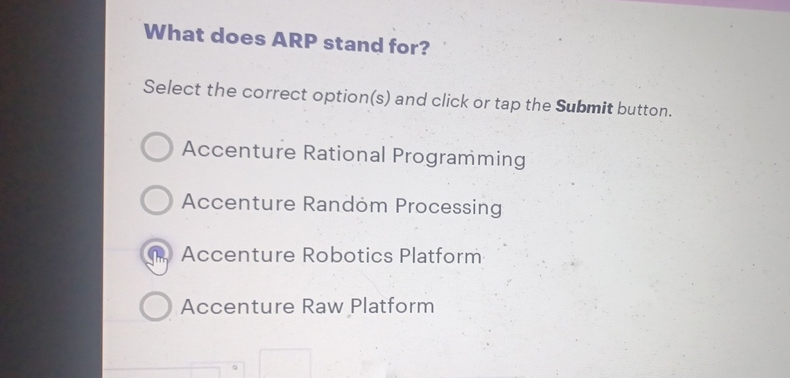 Solved What does ARP stand for?Select the correct option(s) | Chegg.com